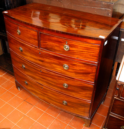 Bonhams : Early 19th Century mahogany bowfront chest of drawers,