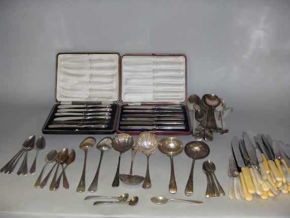 Bonhams : A collection of Old English pattern silver flatware