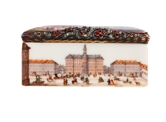 Bonhams : A magnificent Meissen gold-mounted Royal snuff box made for ...