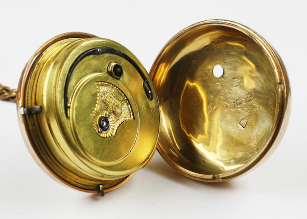Bonhams : An 18 carat gold pair cased pocket watch by John Alker of ...