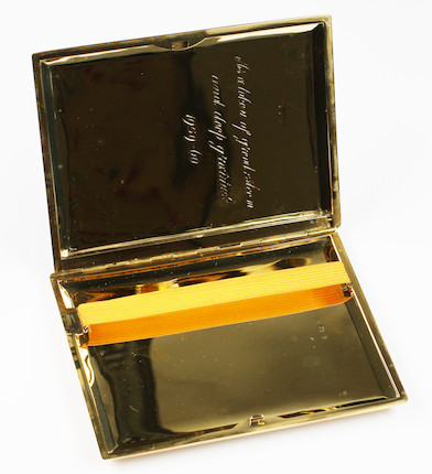Bonhams : An 18ct gold cigarette case