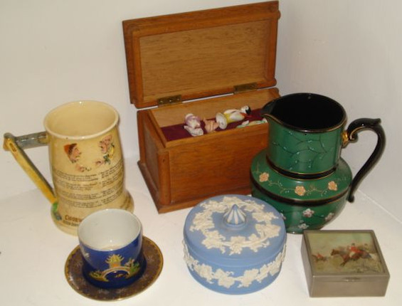 Bonhams : A Crown Devon Widdicombe Fair musical tankard, Carlton ware ...