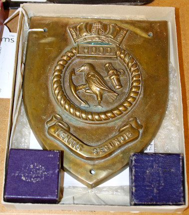 Bonhams : A bronze ship's badge, HMS Hood. 3