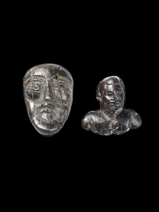 Bonhams : An Eastern Mediterranean jet amulet of a male head and a ...