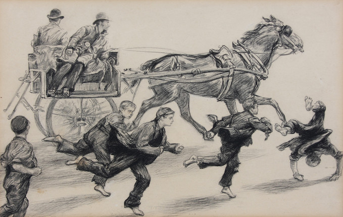 Bonhams : Phil May (British, 1864-1903) At the tables 9 x 21.5cm Also ...