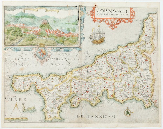 Bonhams : KIP (WILLIAM) Cornwall olim pars danmoniorum, double-page ...