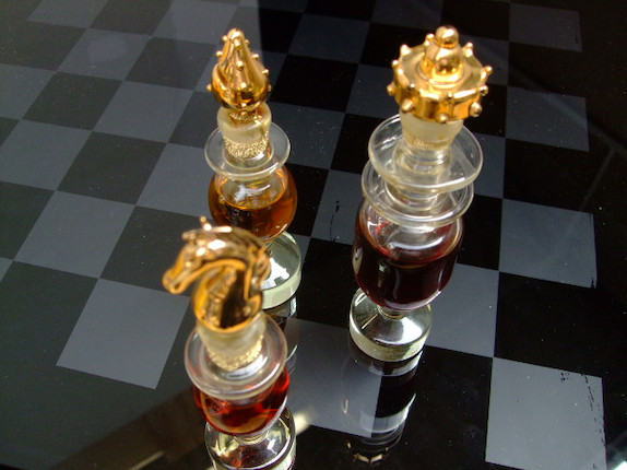 Bonhams : A Mary Chess scent or perfume bottle glass chess set, Mary ...