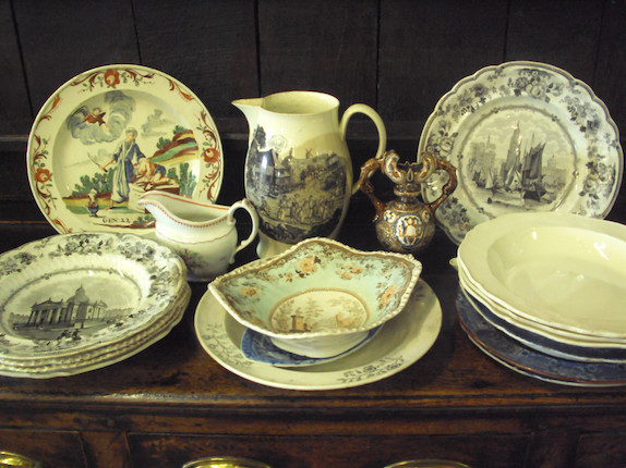 Bonhams : A mixed collection of Liverpool Herculaneum pottery