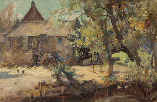 Bonhams : Joseph Milne (British, 1857-1911) The Mill Pond