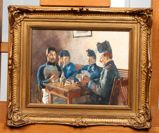 Bonhams : Hendrik Maarten Krabbé (Dutch, 1868-1931) Officers playing ...