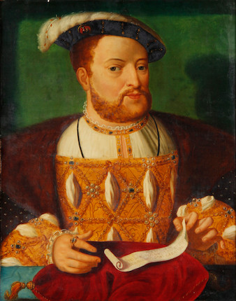 Bonhams : After Joos van Cleve, 19th Century Portrait of Henry VIII