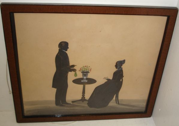 Bonhams : Samuel Metford - a silhouette of John and Elizabeth Ridgeway ...