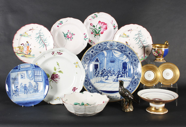 Bonhams : A group of continental pottery and porcelain, 19th century ...