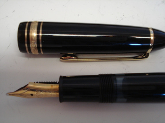 Bonhams : Mont Blanc; A Meisterstuck black fountain pen & biro signed ...