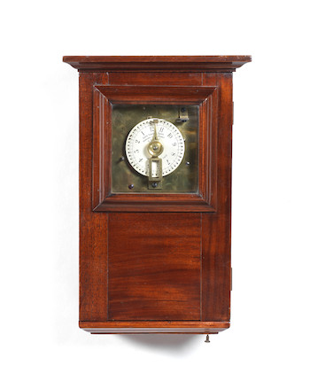 Bonhams : A late 19th century mahogany night watchman's clock John ...