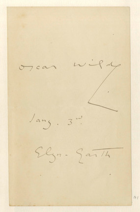 Bonhams : WILDE (OSCAR) Autograph presentation signature, no year