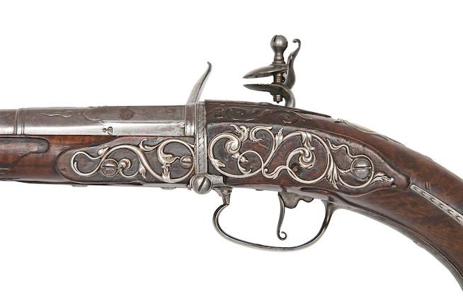 Bonhams : A Fine And Extremely Rare 22-Bore Flintlock Break-Action ...