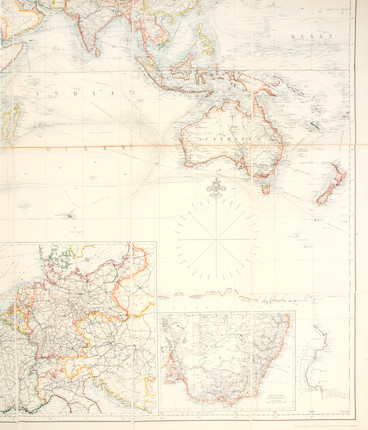 Bonhams : WORLD MAP JOHNSTON (W. and A.K.) Commercial Chart of the ...