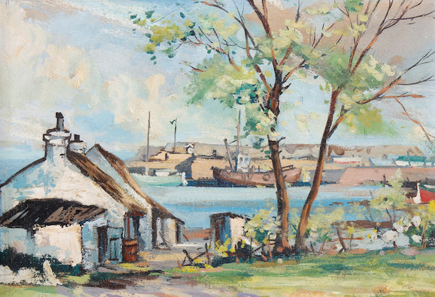 Bonhams : Kenneth Webb (Irish, born 1927) 'Cockle Row, Groomsport'