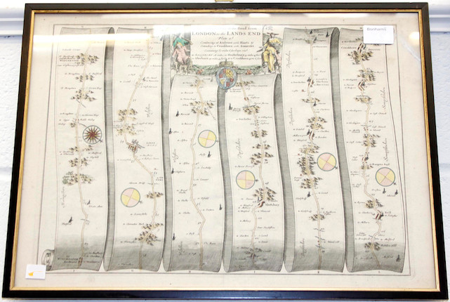 Bonhams : Maps Two strip maps by John Ogilby, from Britannia