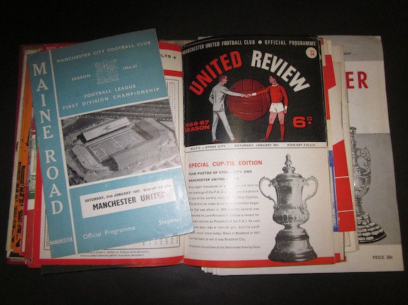 Bonhams : A collection of 1966/67 Manchester United programmes