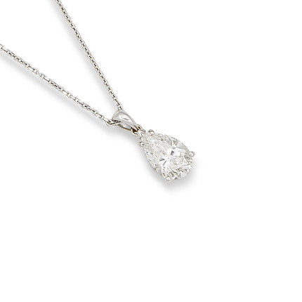 Bonhams : A diamond single-stone pendant