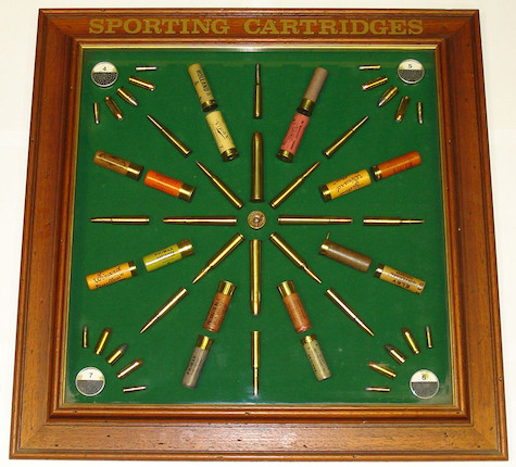 Bonhams : A modern 'Sporting Cartridges' cartridge-display board