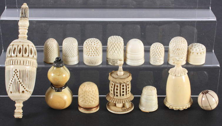 Bonhams : A group of ivory sewing tools