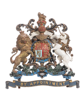Bonhams : A late 19th century painted cast iron royal crest