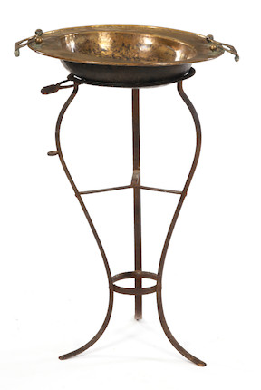 Bonhams : An 18th Century wrought iron brazier or possibly a wash stand ...