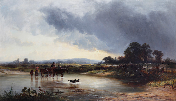 Bonhams : George Augustus Williams (British, 1814-1901) Fording the river