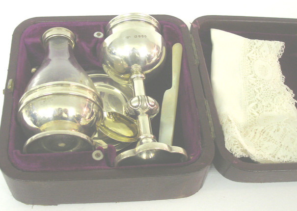 Bonhams : A silver travelling communion set, London 1884-1928,
