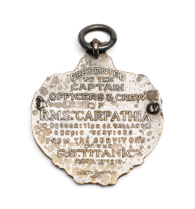 Bonhams : RMS Carpathia, a plated bronze commemorative medal. 1.4ins ...