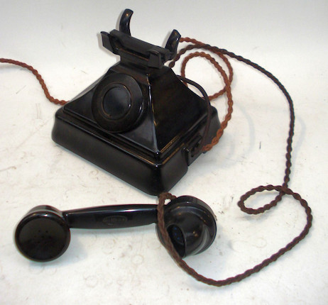 Bonhams : Bell boxes for 200-series telephones black bakelite,