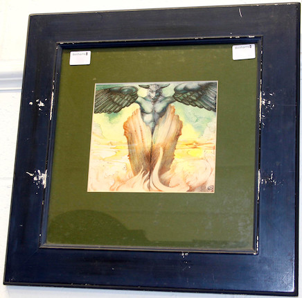 Bonhams : Ithell Colquhoun (British, 1906-1988) Green figure with wings