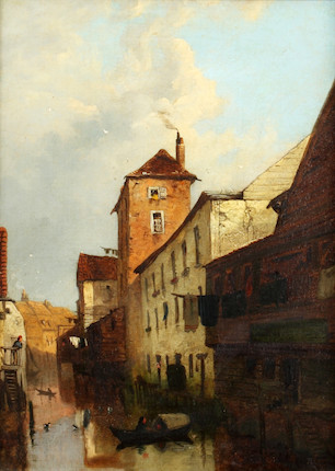 Bonhams : Charles Simms (British) A quiet backwater