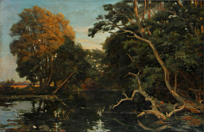 Bonhams : Reginald Rex Vicat Cole (British, 1870-1940) A tranquil river ...