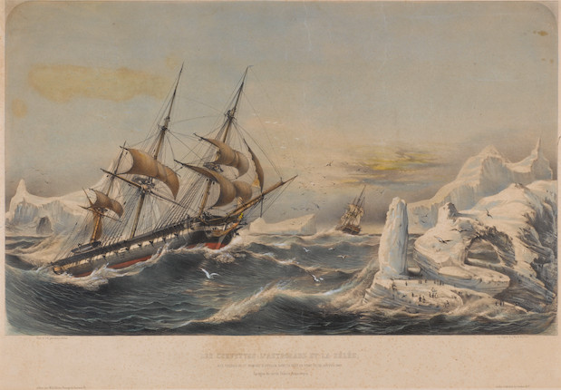 Bonhams : LE BRETON (LOUIS) Les Corvettes L'Astrolabe et la Zélée, aux ...