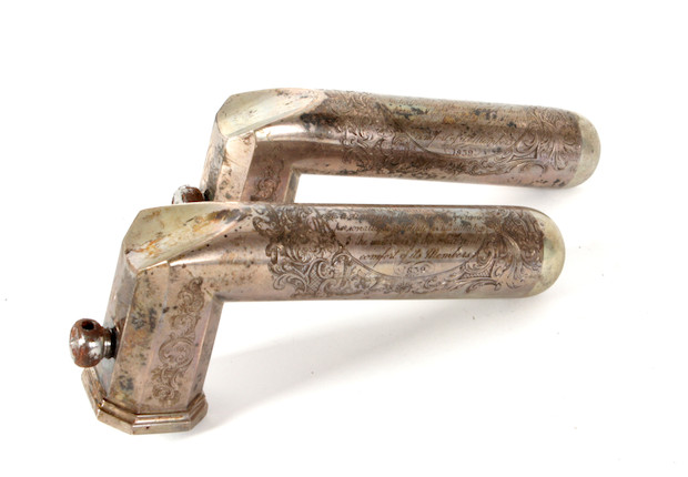Bonhams : A pair of early Victorian presentation steel curling stone ...