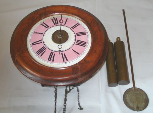 Bonhams : A 19th Century Postmans alarm clock, the 7 1/2 pink and white ...