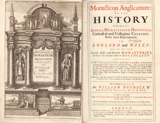 Bonhams : DUGDALE (WILLIAM) Monasticon Anglicanum Or the History of the ...