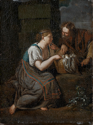 Bonhams : Studio of Jacob van Toorenvliet (Leiden circa 1635-1719) The Egg Seller