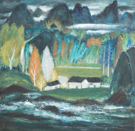 Bonhams : Lin Fengmian (1900-1991) Autumn landscape