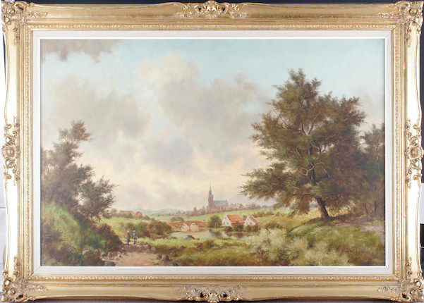 Bonhams : W. Polderman, 20th Century Village landscape