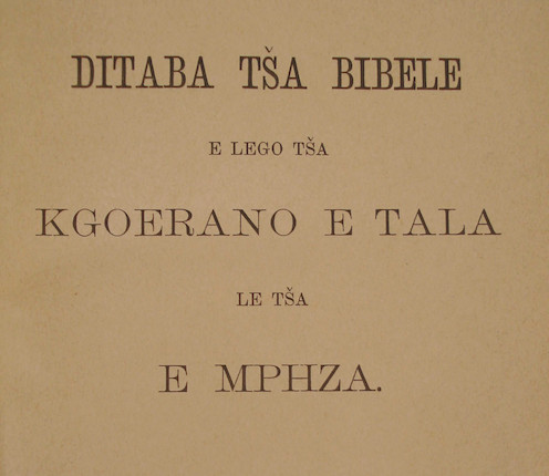 Bonhams : BIBLE, in Setsuto Ditaba tsa Bibele...le tsa E. Mphza, 1906
