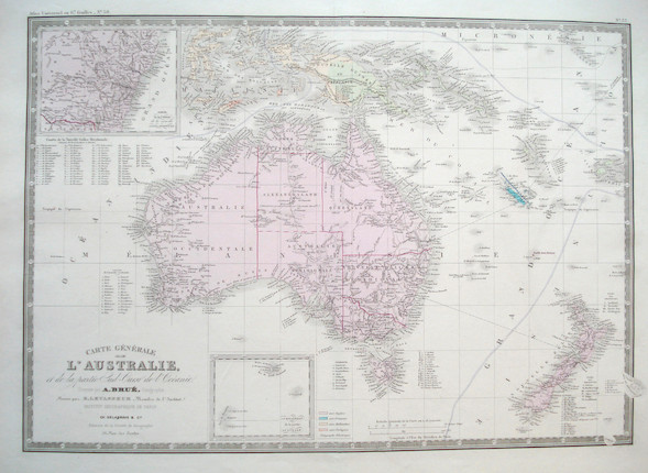 Bonhams : AUSTRALASIA BRUÉ (ADRIEN HUBERT) Carte générale de l ...