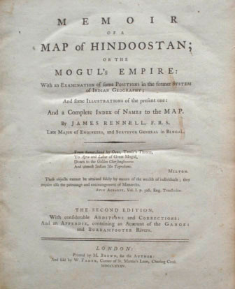 Bonhams : INDIA RENNELL (JAMES) Memoir of a Map of Hindoostan; or the ...