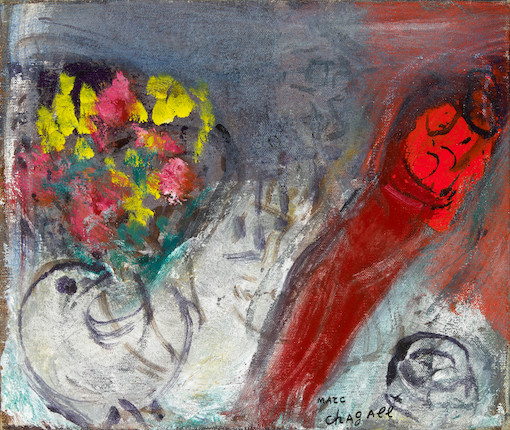 Bonhams : Marc Chagall (Russian/French, 1887-1985) Etude pour la femme en rouge