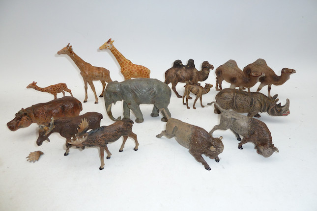 Bonhams : Elastolin Large composition Zoo Animals 54