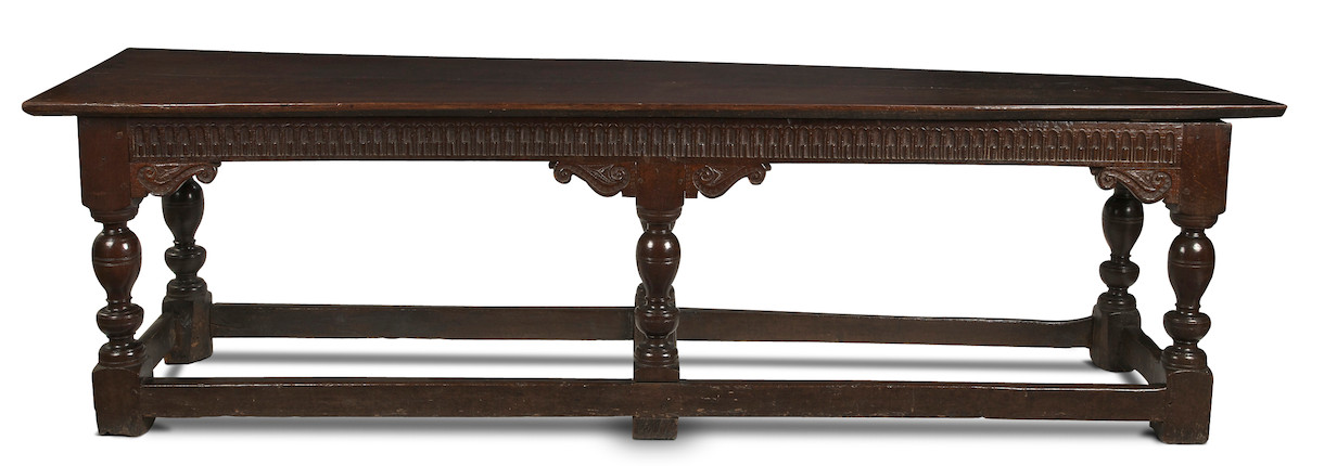 Bonhams : The Haselour Hall refectory table A fine Charles I oak ...